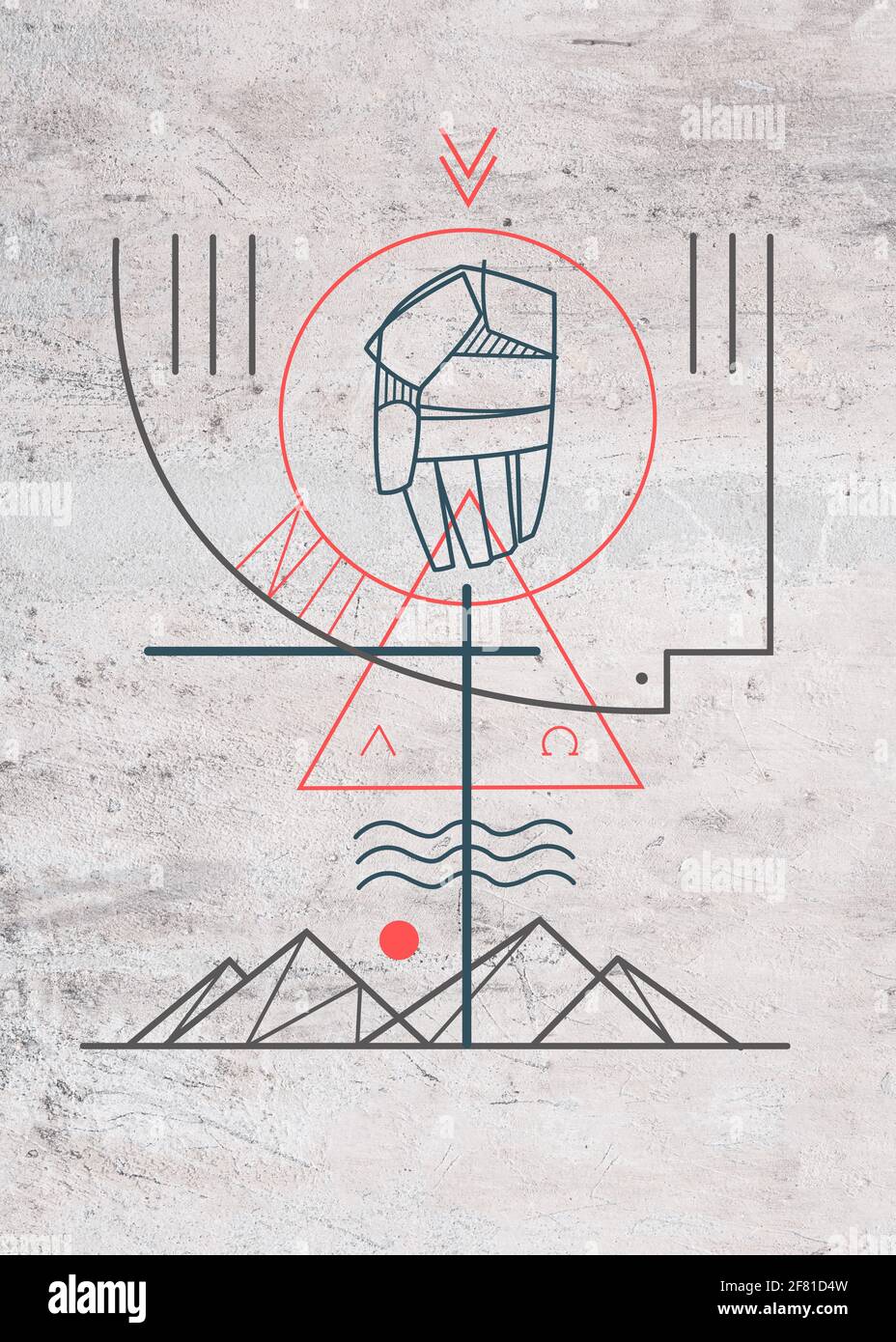 Hand drawn illustration or drawing of the religious symbol of the Holy ...