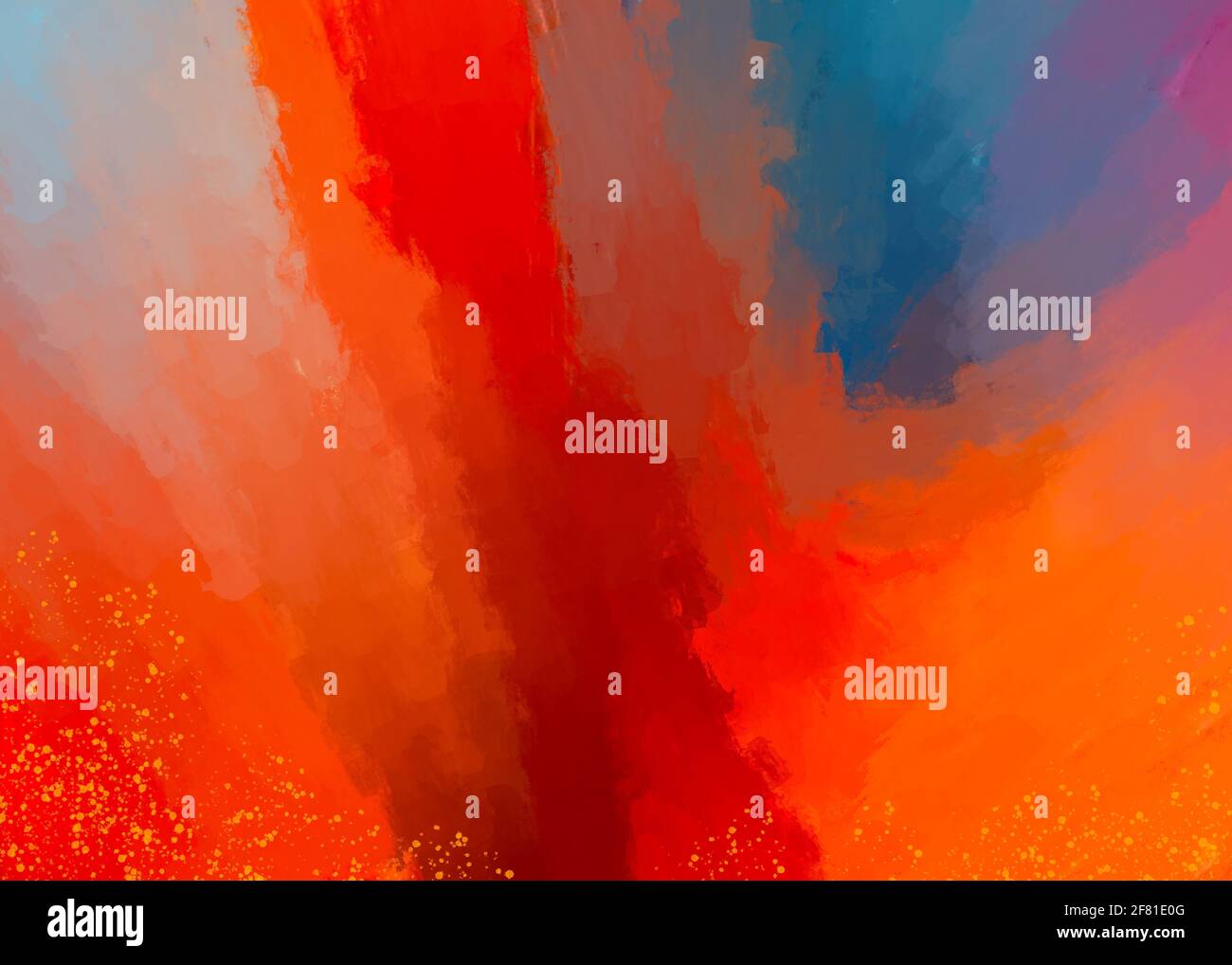 Hand drawn digital painting of an abstract colorful background or ...