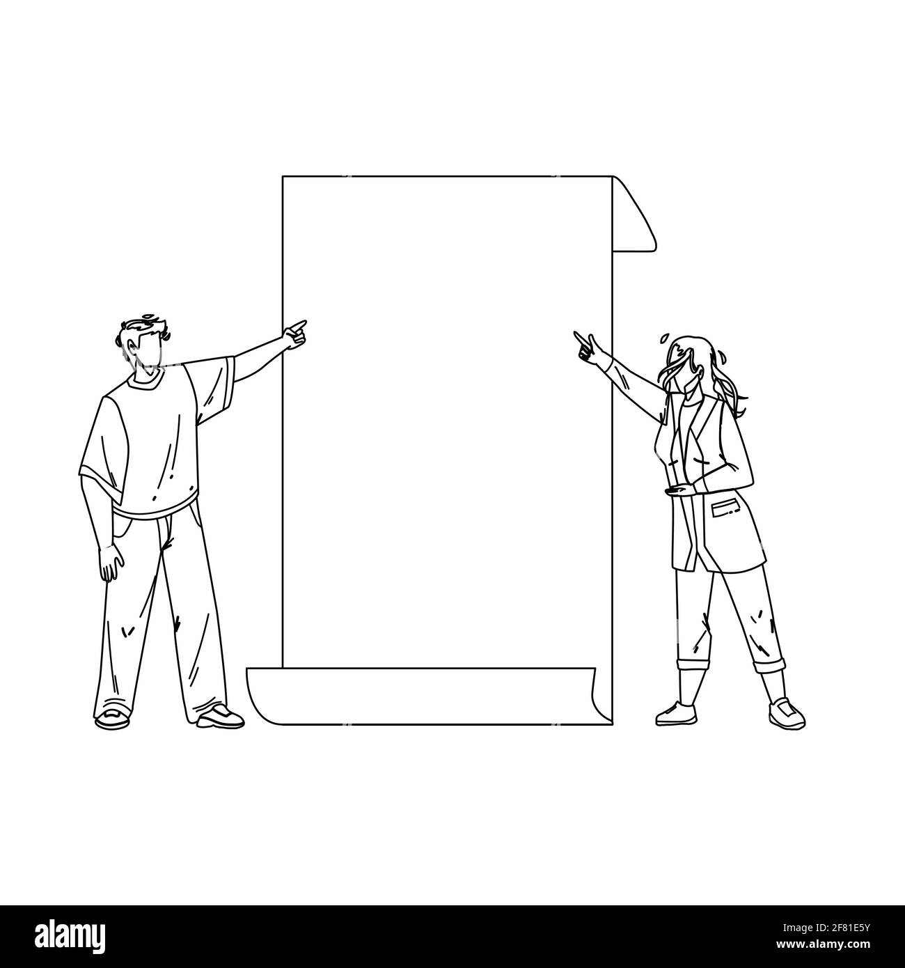 Look On Paper List Showing Boy And Girl Vector Stock Vector Image & Art ...