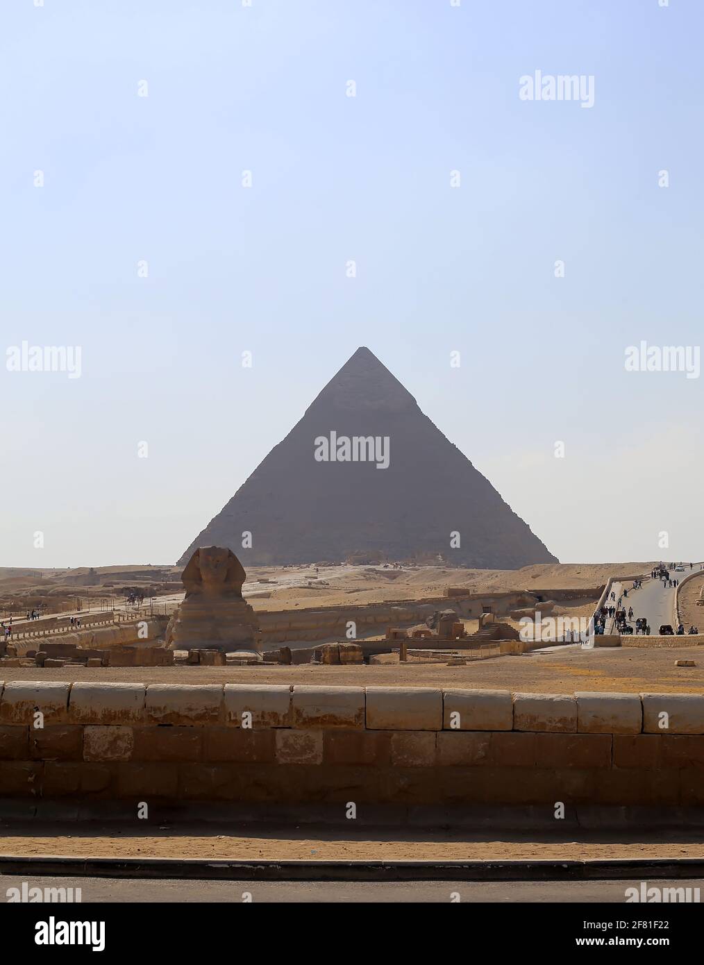 Giza Cairo Egyptian famous landmark view of pyramid and sphinx statue ...