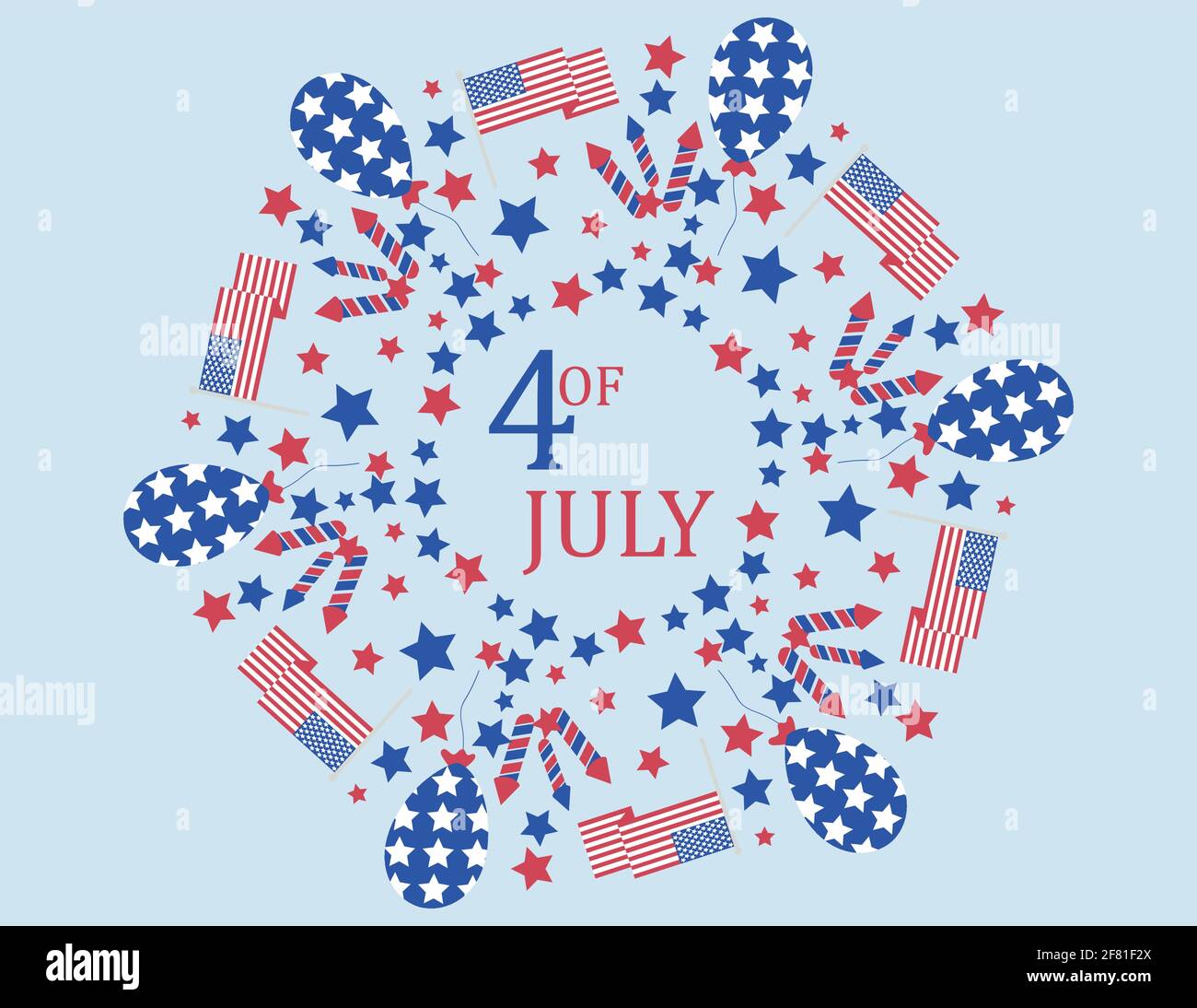 Circle Seamless pattern for USA national holiday, 4th of July. white ...