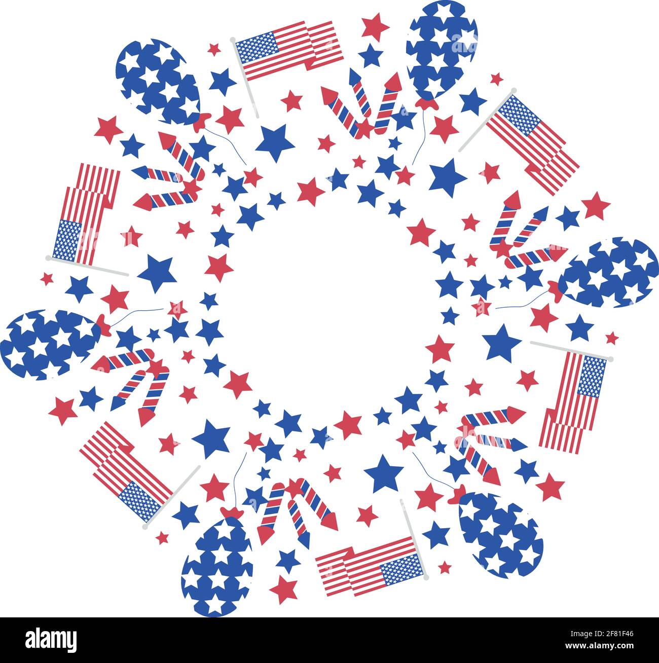 Circle Seamless pattern for USA national holiday, 4th of July. white ...
