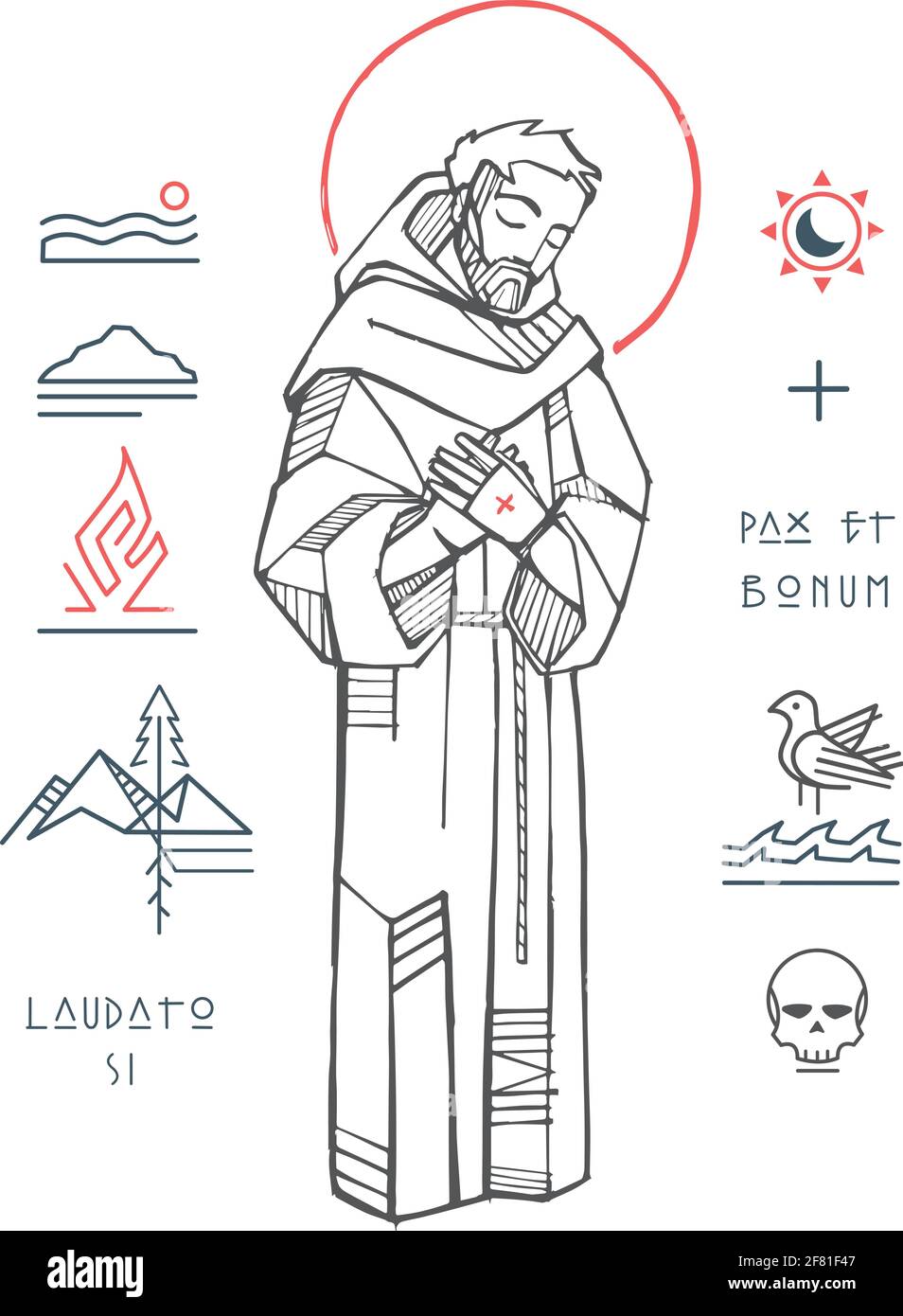 Hand drawn illustration or drawing of Jesus Christ as a prisioner at ...