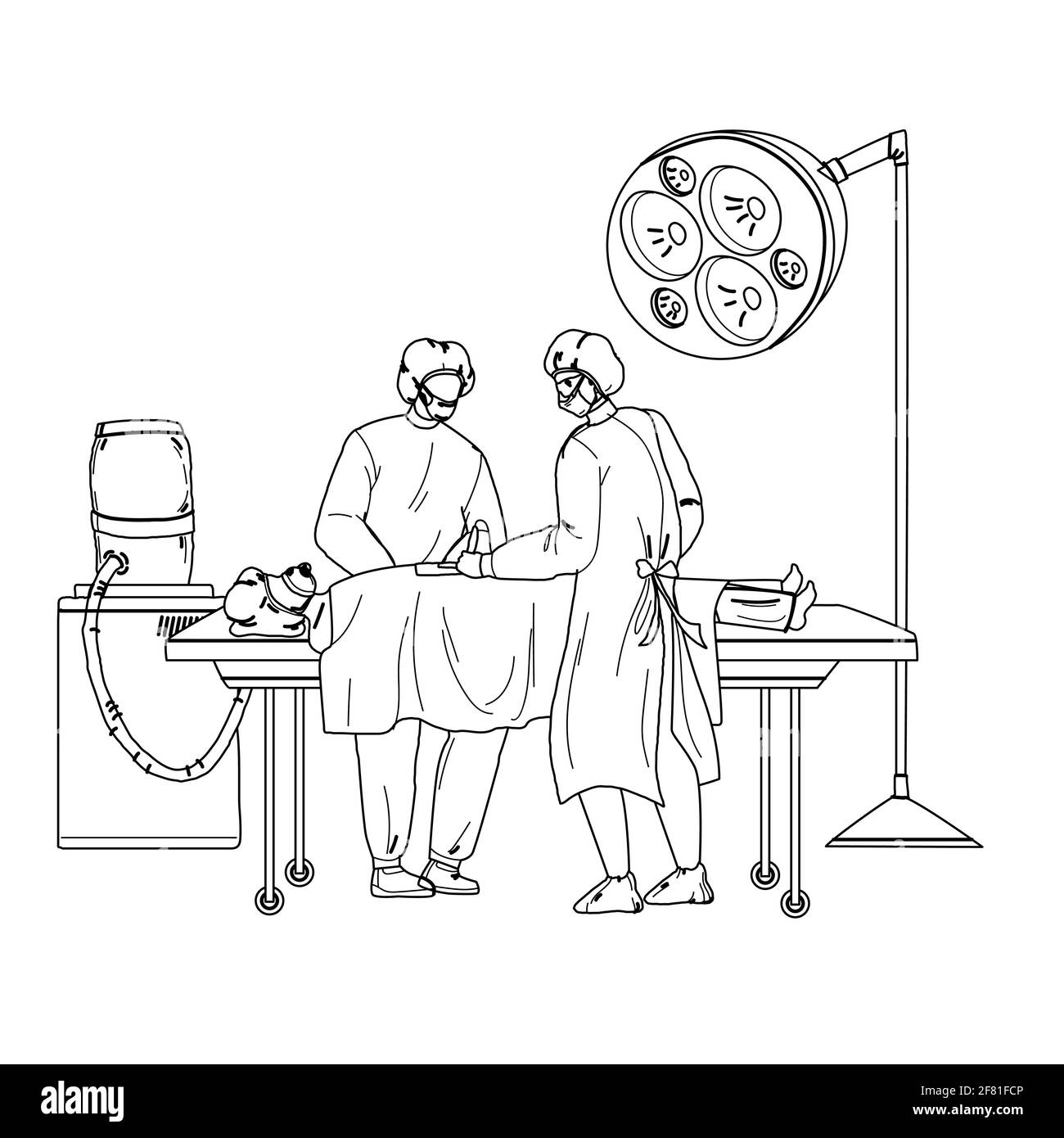 Medical Team Performing Surgical Operation flat Vector Stock Vector ...