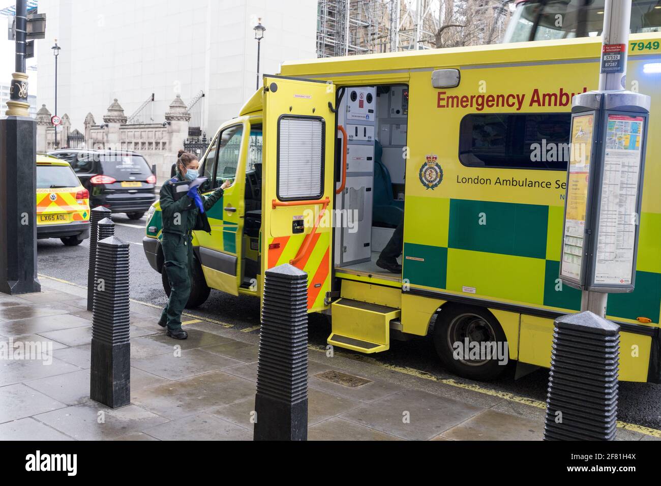 London emergency ambulance attended an incident outside Westminster ...