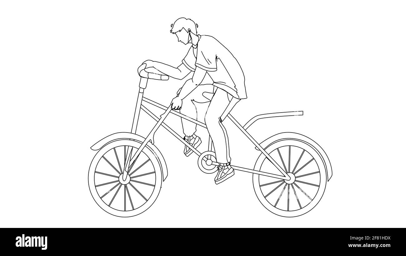 Stupidity Boy Put Spoke In Bicycle Wheel Vector Stock Vector Image ...