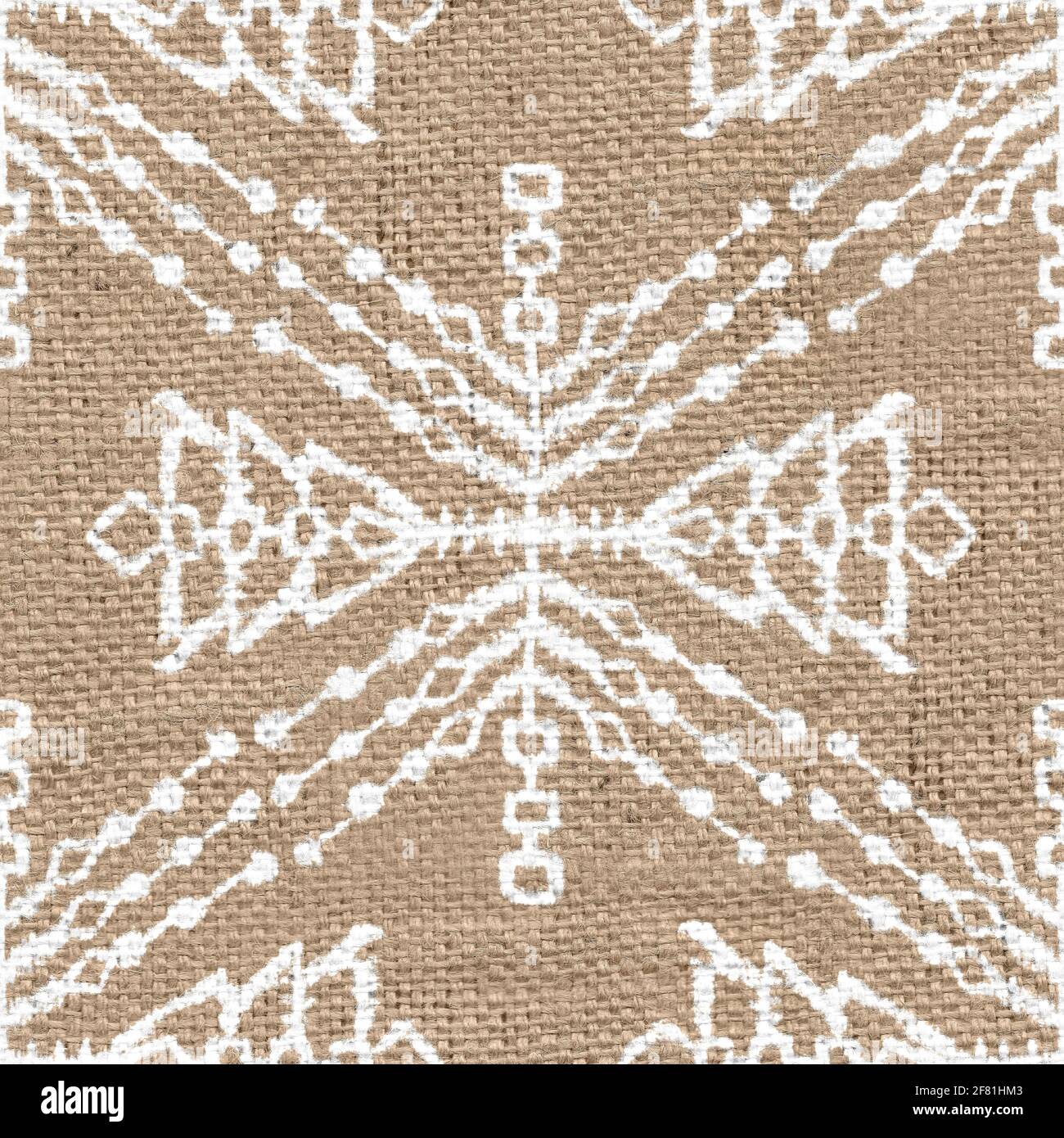 Seamless burlap with white paint pattern overlay Stock Photo - Alamy