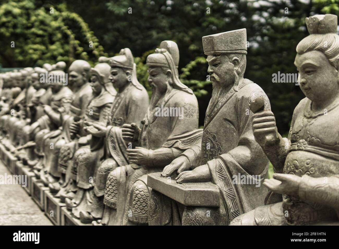 The statues at Ten Thousand Buddhas Monastery in Sha Tin, Hong Kong ...