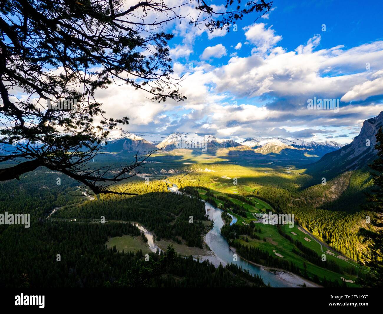 landscape blue sunny day in summer with clouds and shadows Stock Photo ...