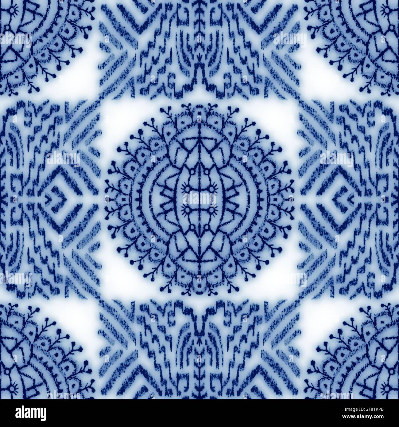 Seamless classic blue and white ceramic design Stock Photo - Alamy