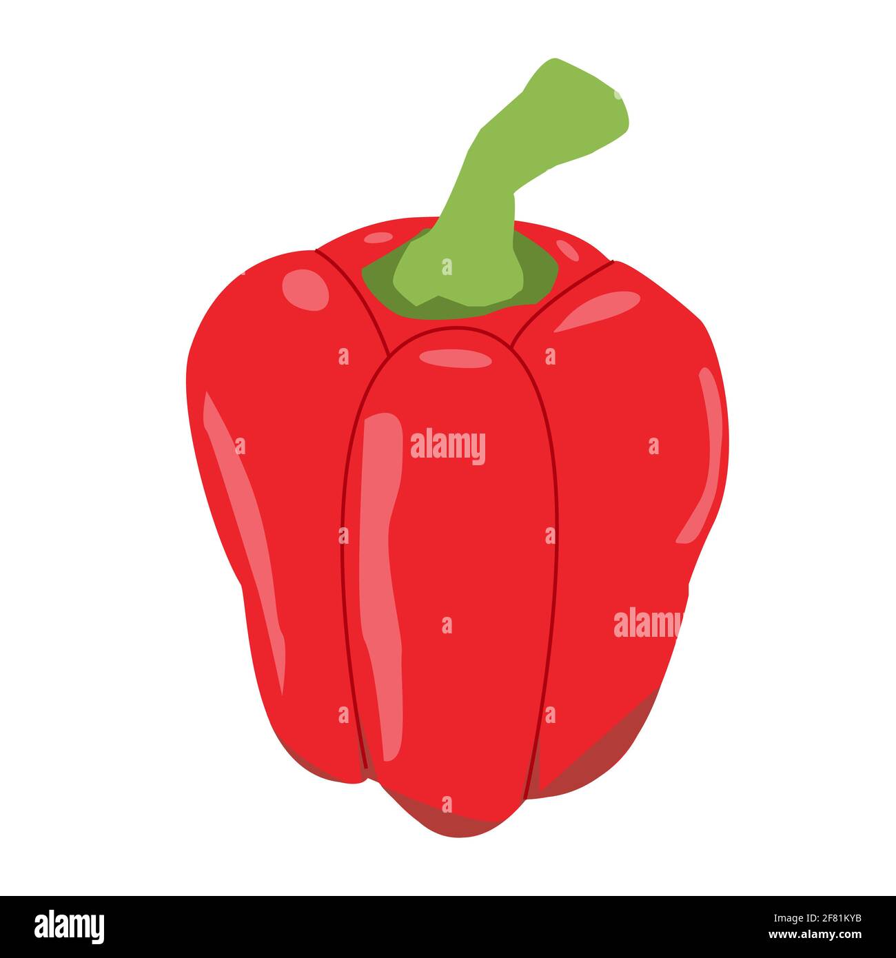 fresh red pepper vegetable icon on white background. fresh red paprika ...