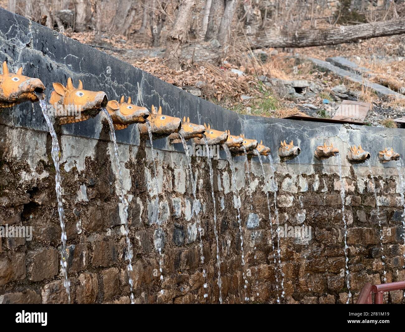 Historical religious stone tap at muktinath ,Nepal Stock Photo - Alamy