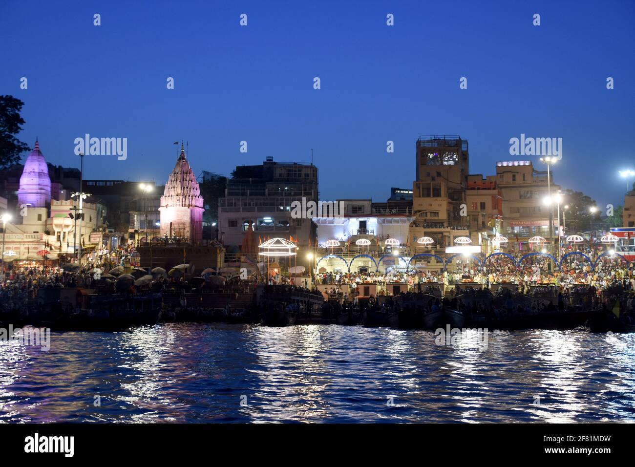 Varanasi night lights hi-res stock photography and images - Alamy