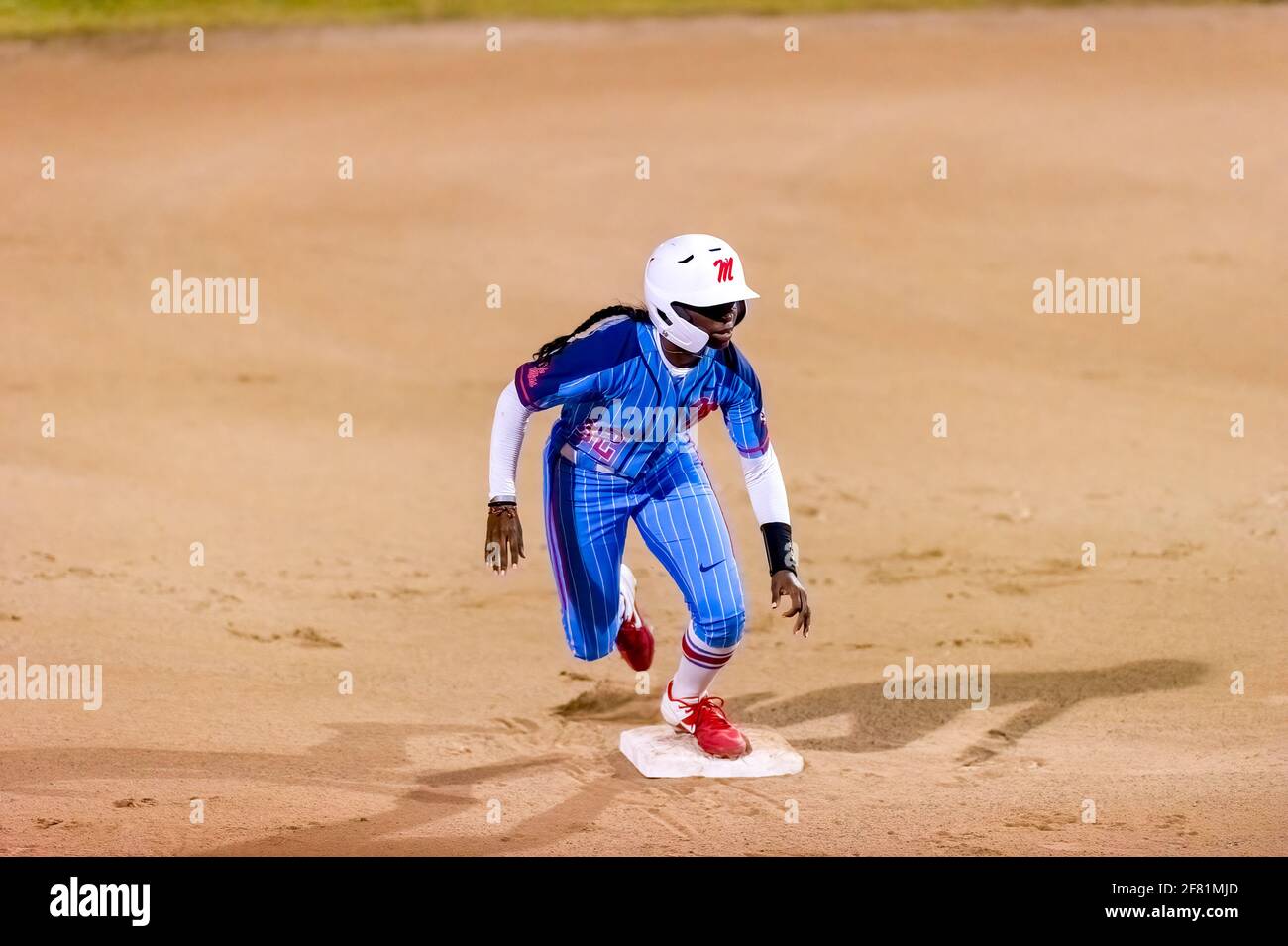 An Ole Miss Player Is Attempting to Steal Second Base In The Annual PV ...