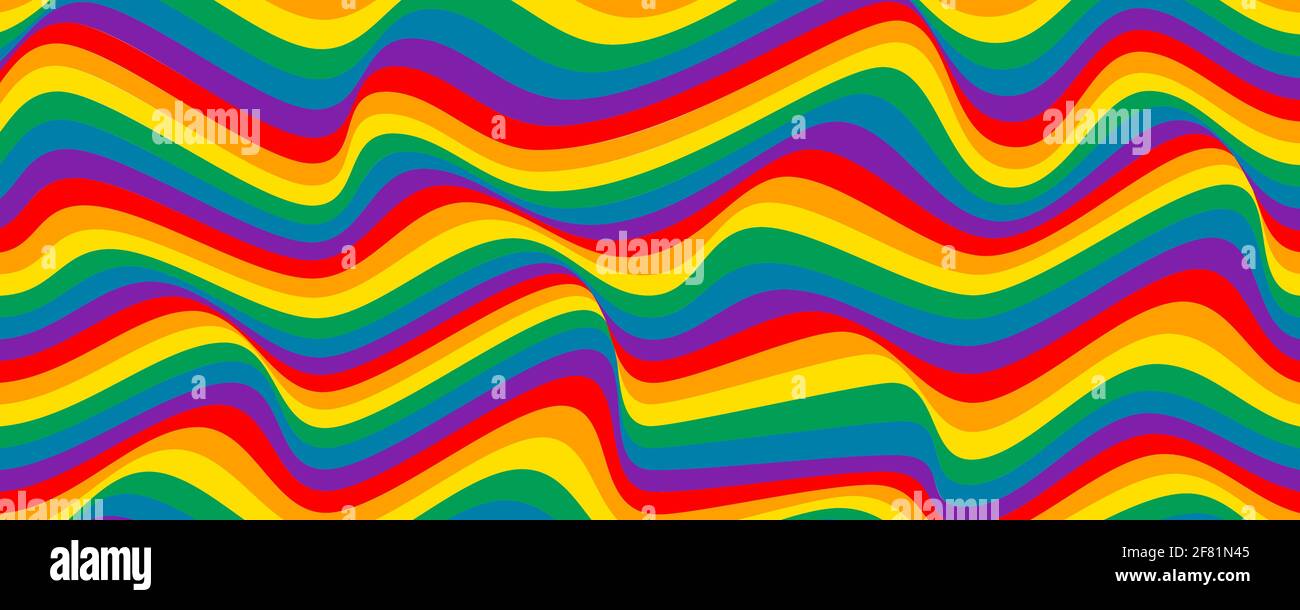 Colorful wavy lines. Rainbow colors. Stripe pattern. Vector ...