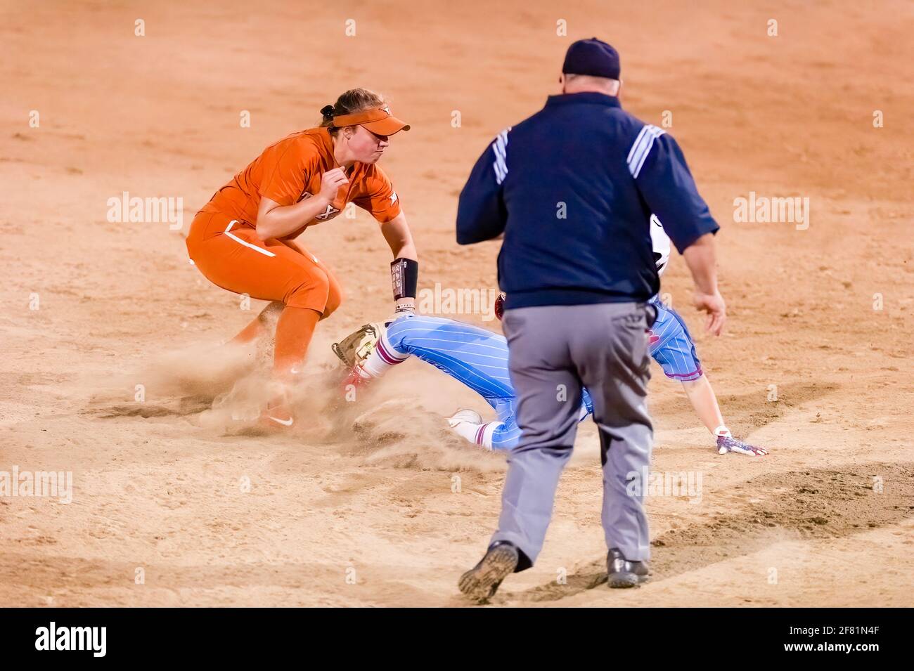 The Umpire Is Getting Ready To Make A Call On A Second Base Steal ...