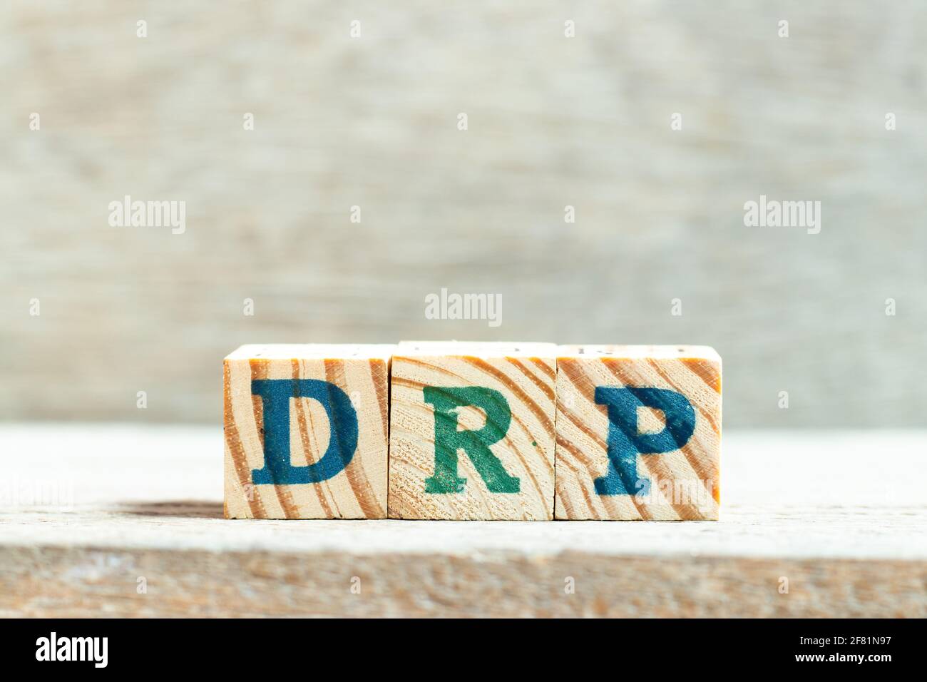 Alphabet letter block in word DRP (Abbreviation of Disaster recovery ...
