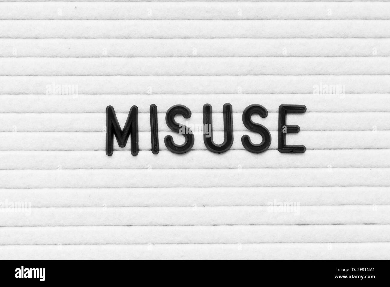 Black color letter in word misuse on white felt board background Stock ...