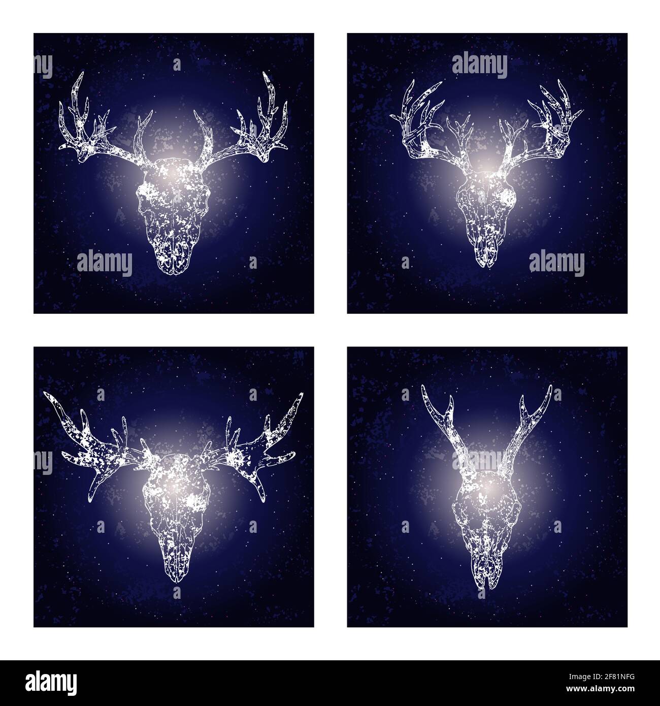 Hand drawn mystic deer Cut Out Stock Images & Pictures - Alamy