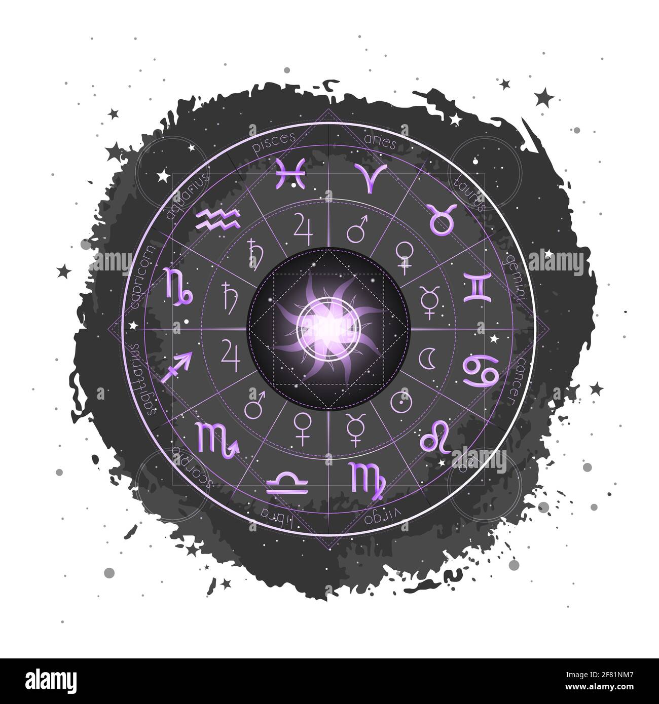 Zodiac sign leo purple hi-res stock photography and images - Alamy
