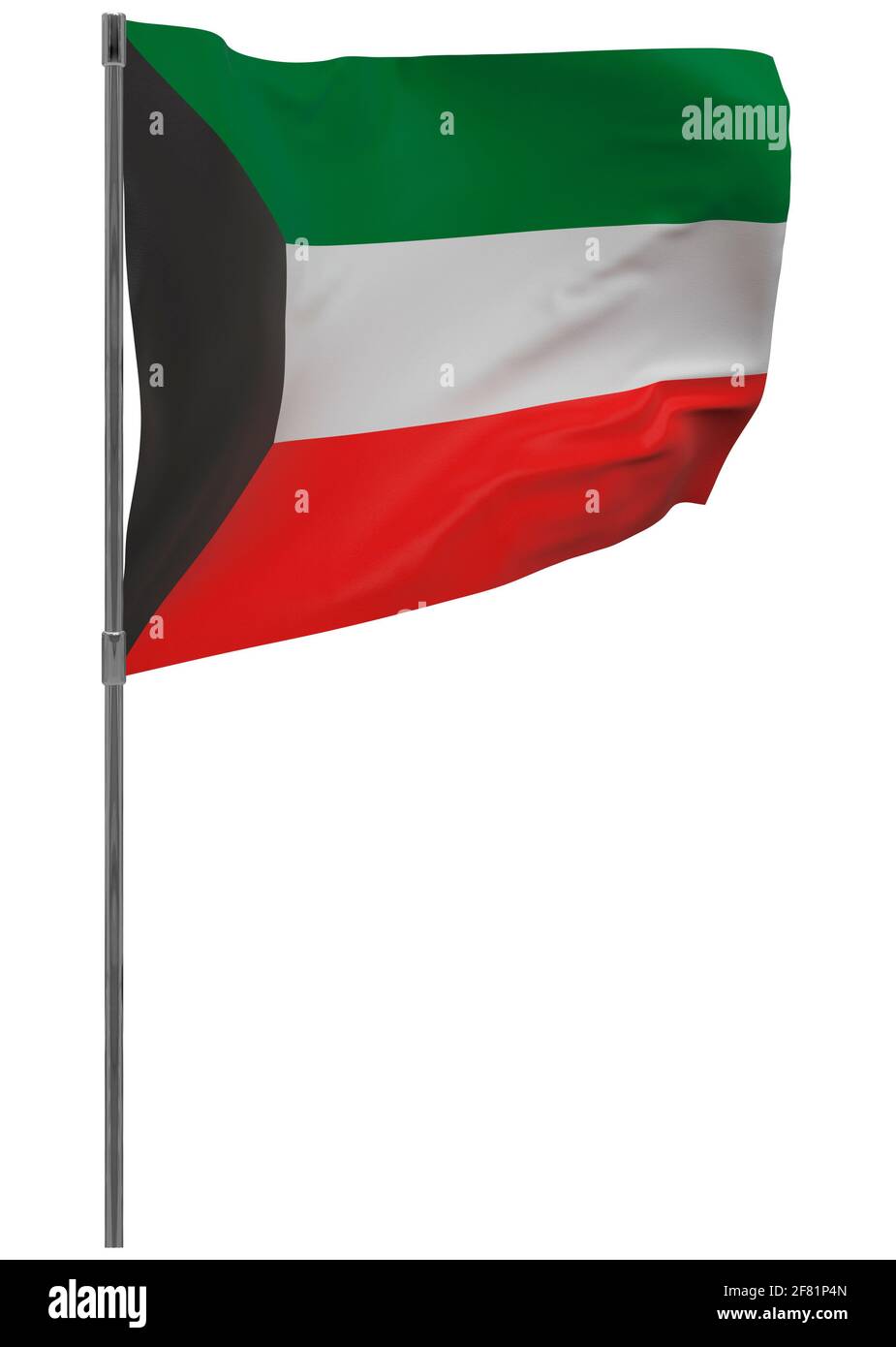 Kuwait flag on flag pole hi-res stock photography and images - Alamy