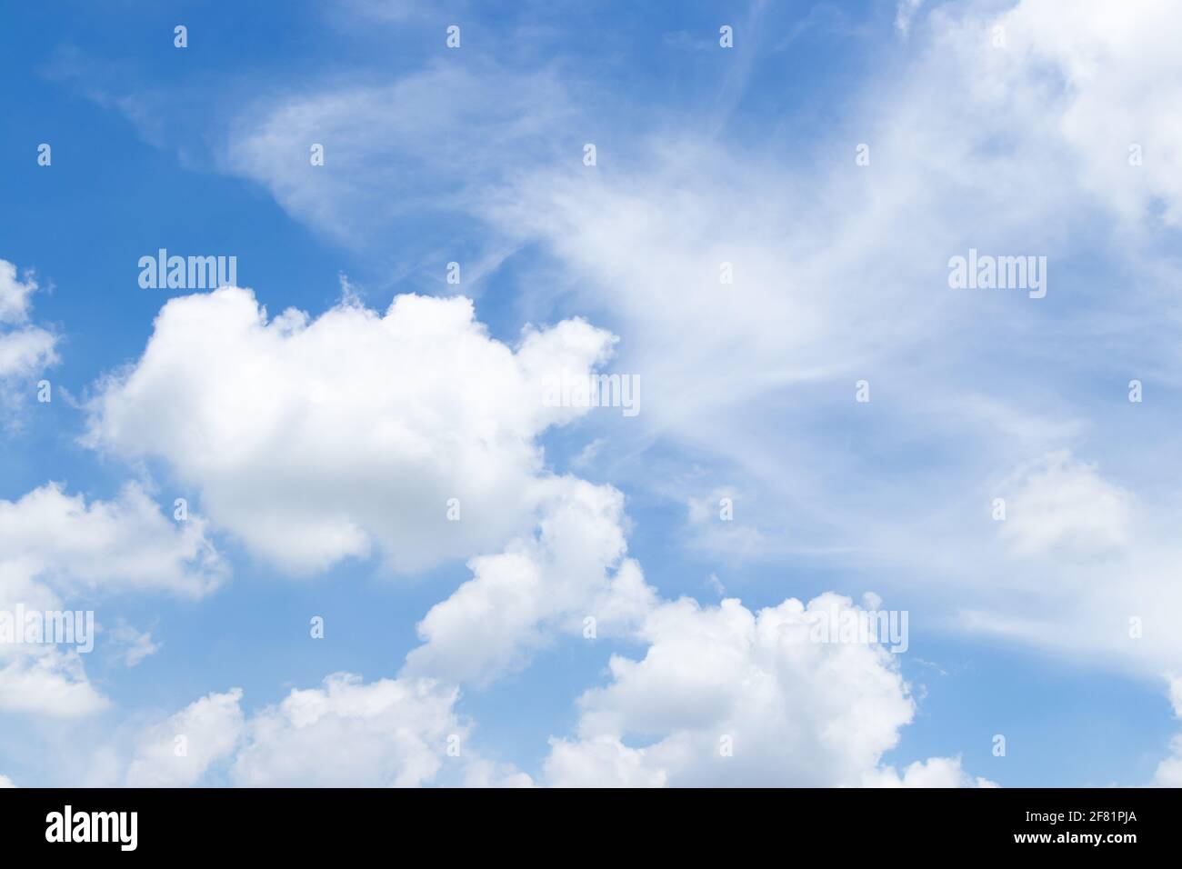 Clear blue color sky with white cloud background Stock Photo - Alamy