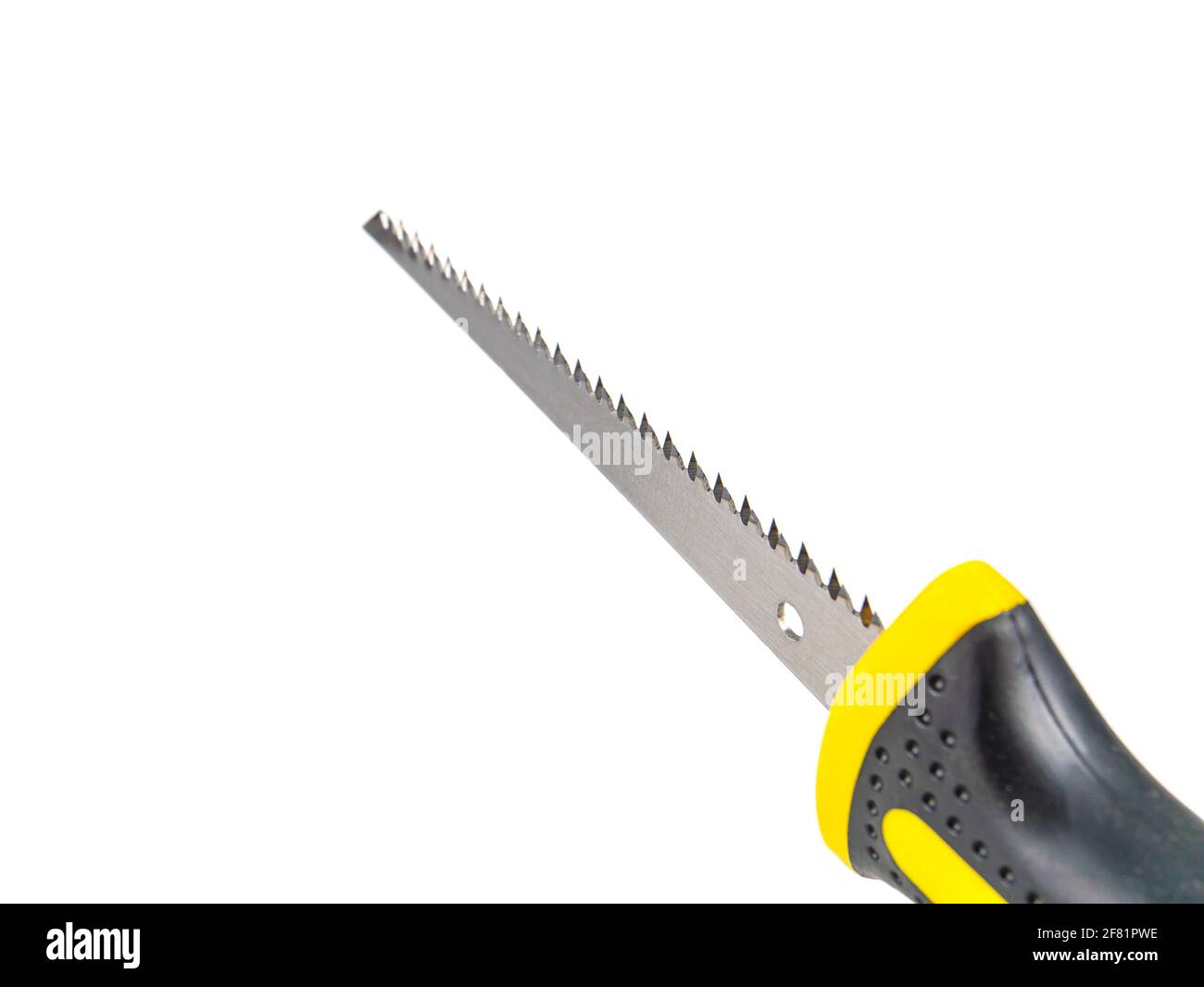 Hand saw working tool on a white background. Saw teeth. Garden hand ...