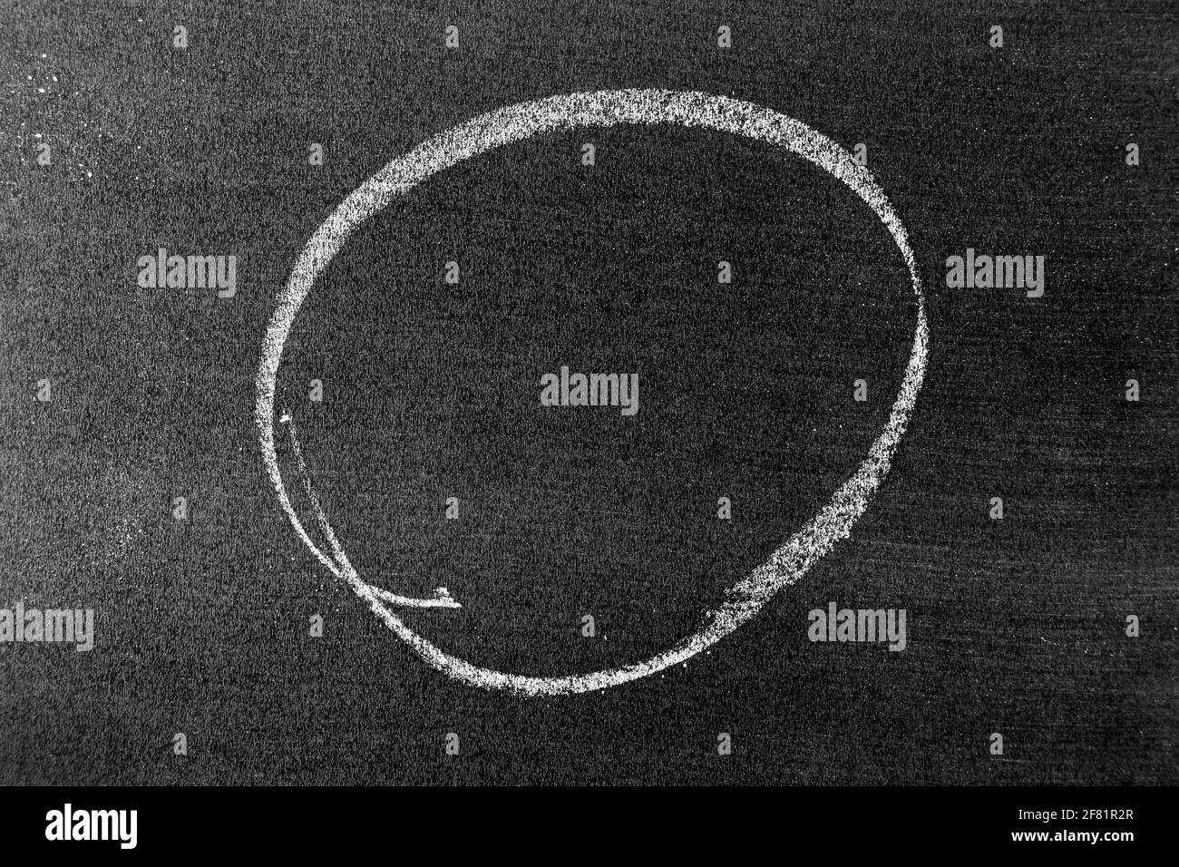 White chalk hand drawing as circle shape on blackboard or chalkboard ...