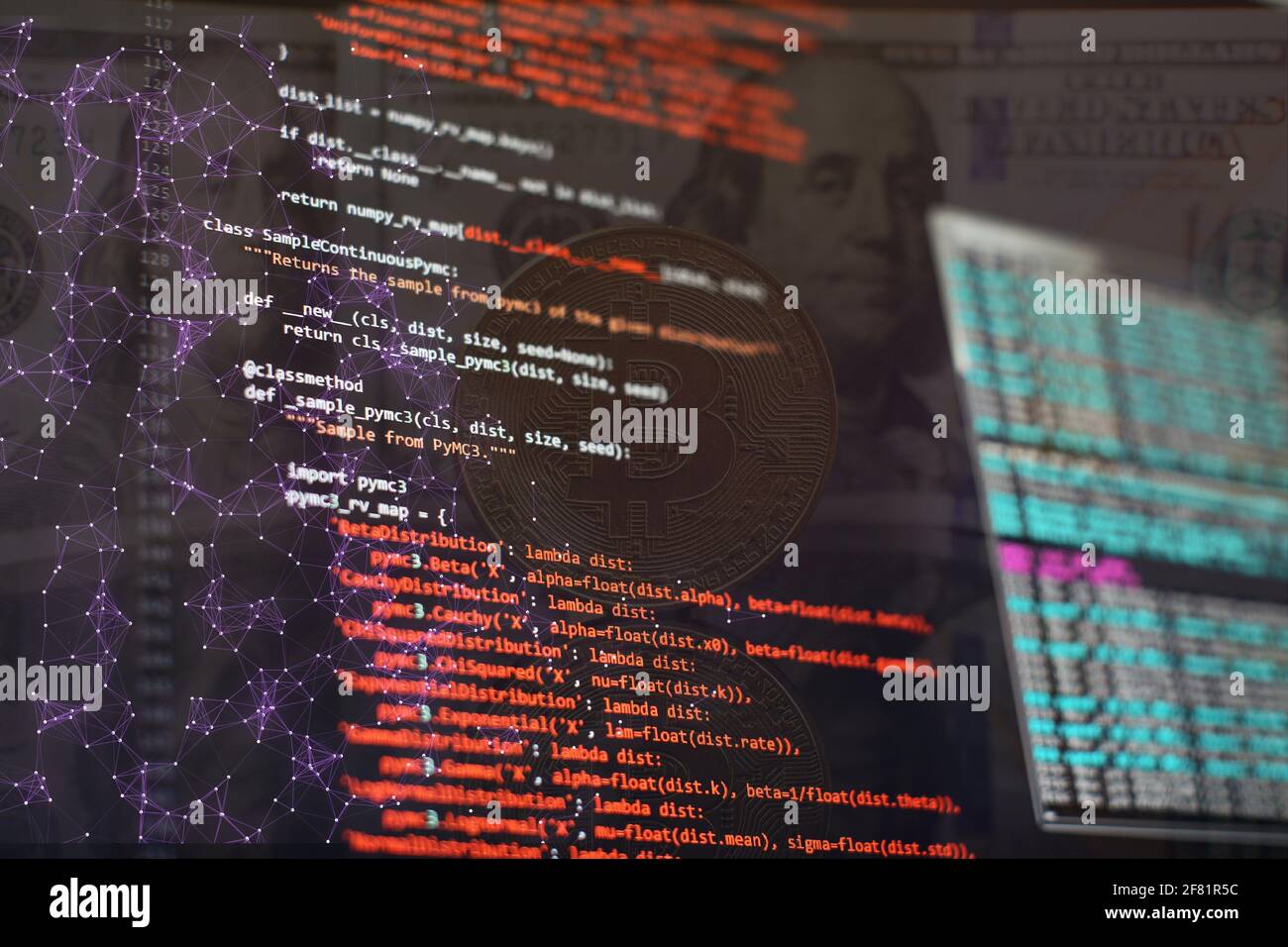 Abstract information technology background. Modern technologies screen ...