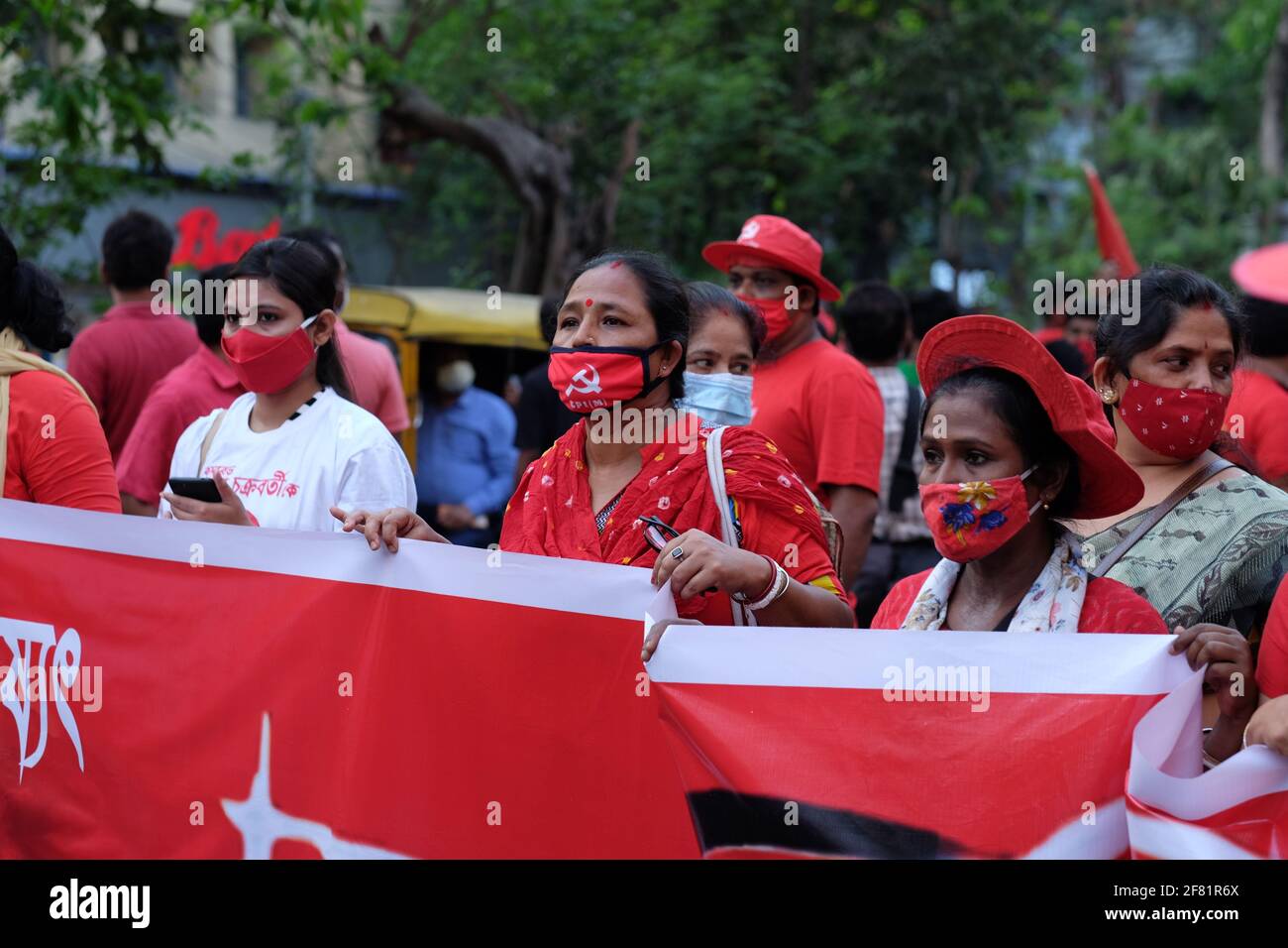 KOLKATA, INDIA - Sep 07, 2015: Women wing of Communist party of India ...