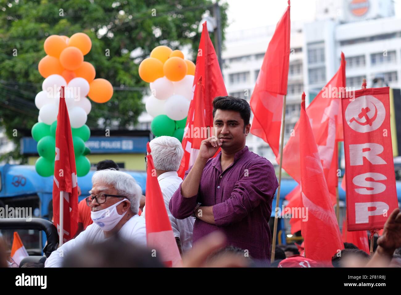 KOLKATA, INDIA - Sep 07, 2015: Shatarup Ghosh attending a rally of ...