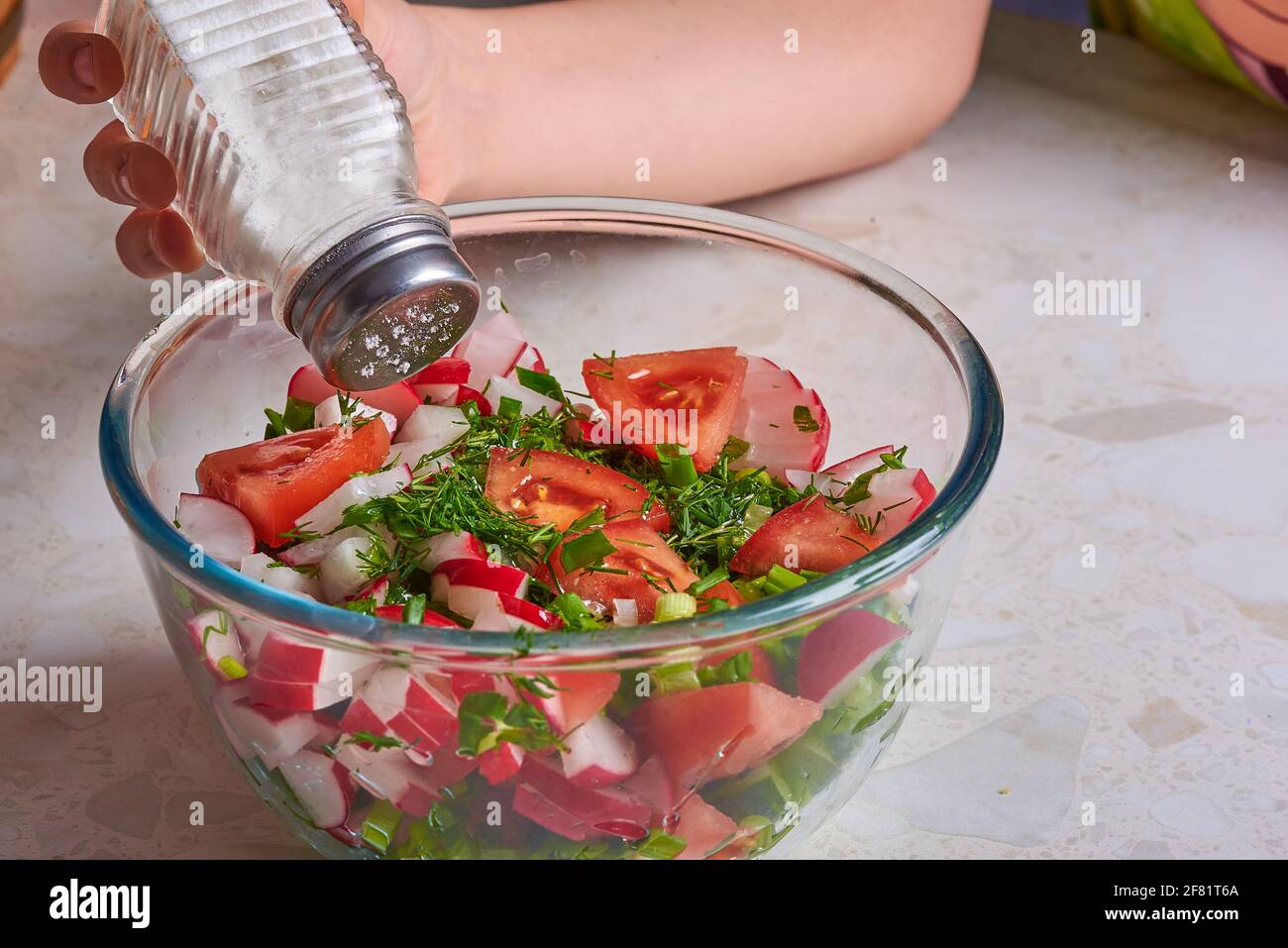 salt salad with vegetables in a plate Stock Photo - Alamy