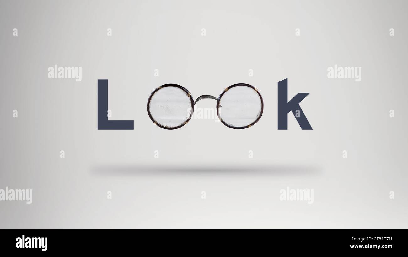 Eyeglasses vision letters perspective hi-res stock photography and ...