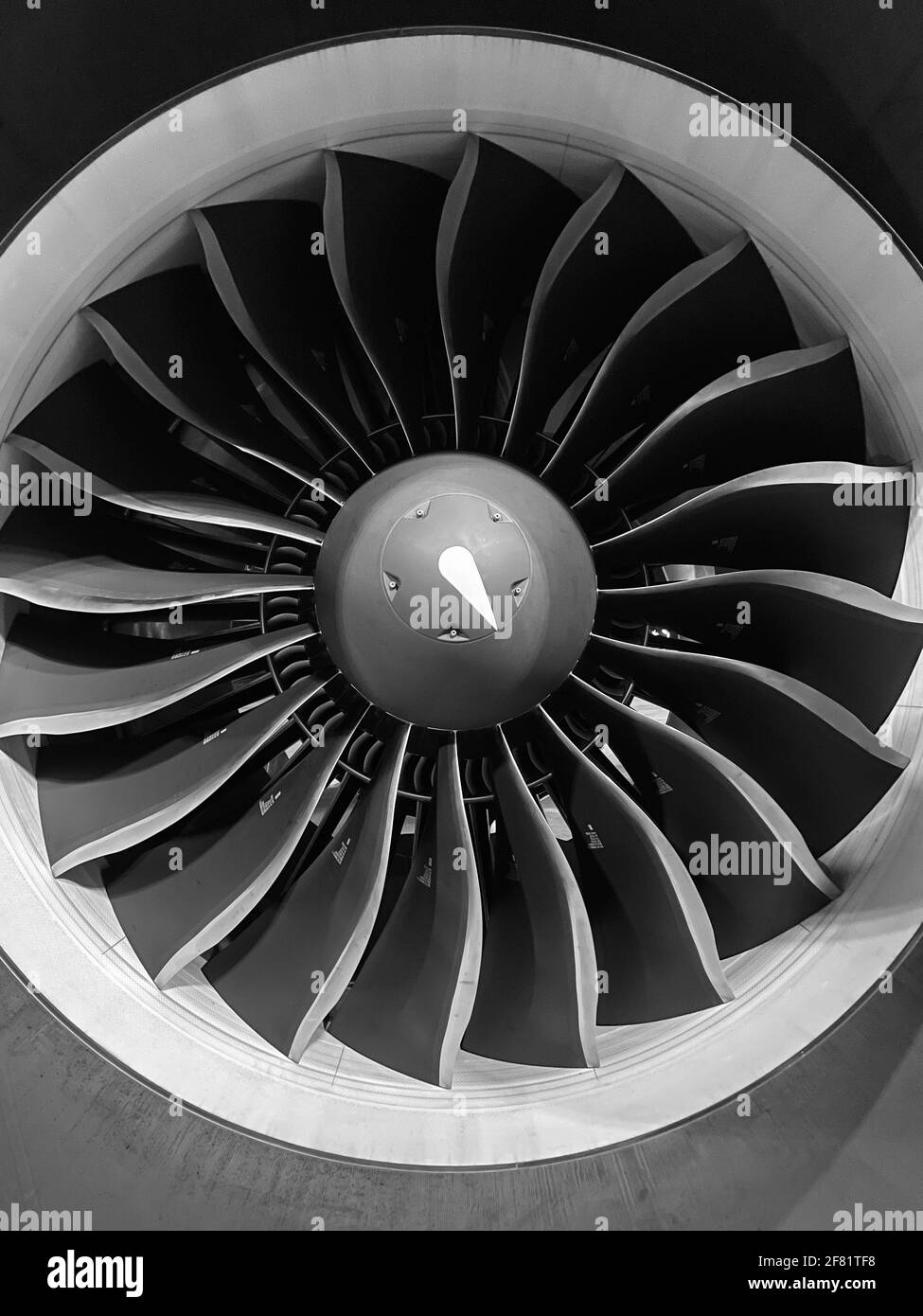 Closeup of jet engine blades of an Airbus A350 Stock Photo - Alamy