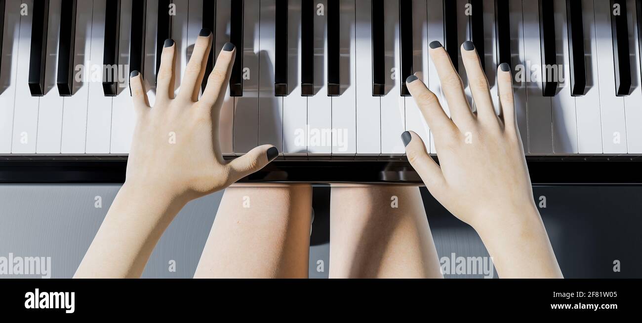Womans hands playing piano keys hi-res stock photography and images - Alamy