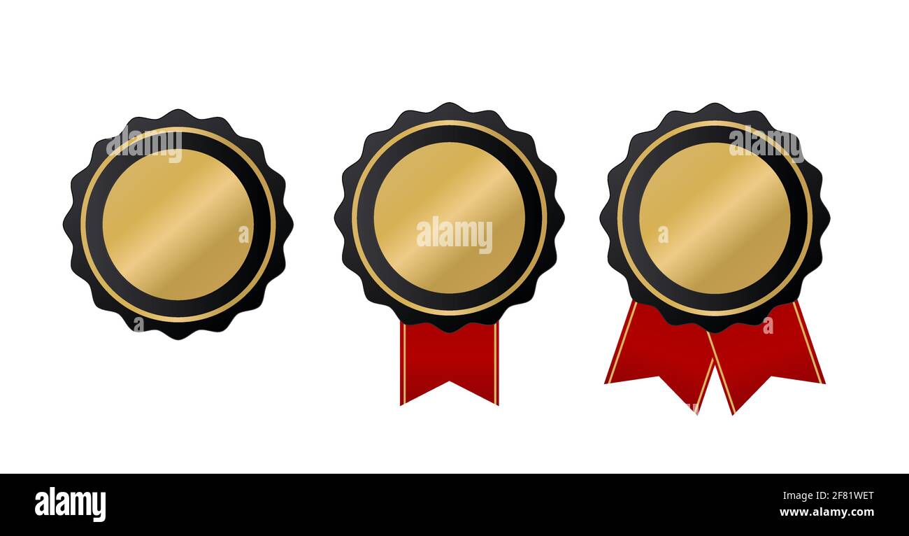 luxury golden quality label sign collection set. Vector Illustration ...