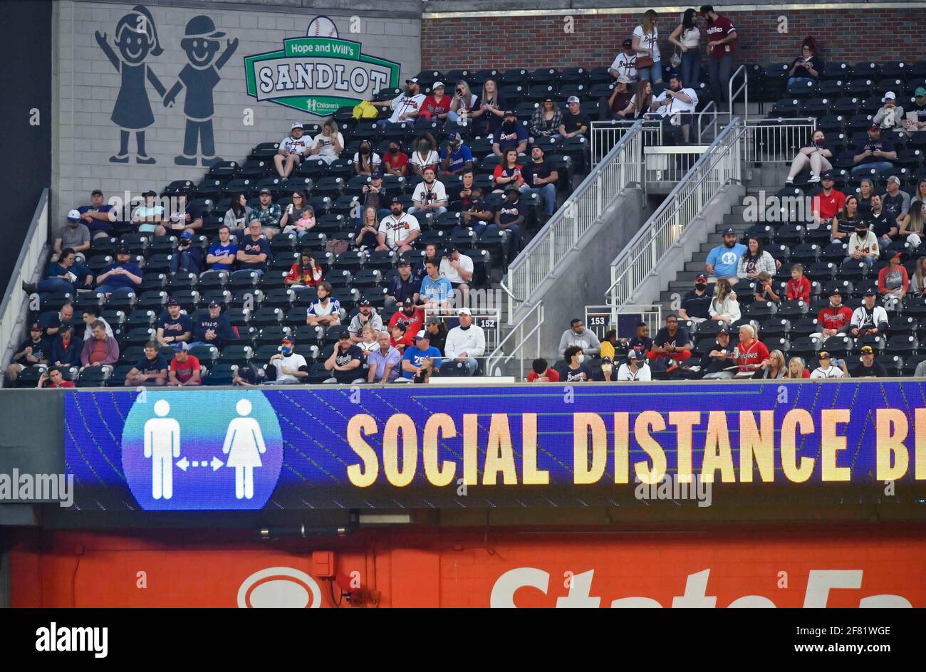 Atlanta, GA, USA. 10th Apr, 2021. A limited attendance crowd of 33% ...