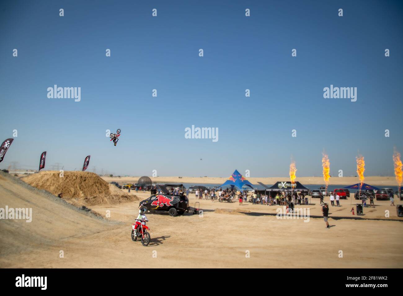 DUBAI, UNITED ARAB EMIRATES - Jan 31, 2021: motocross freestyle riders ...