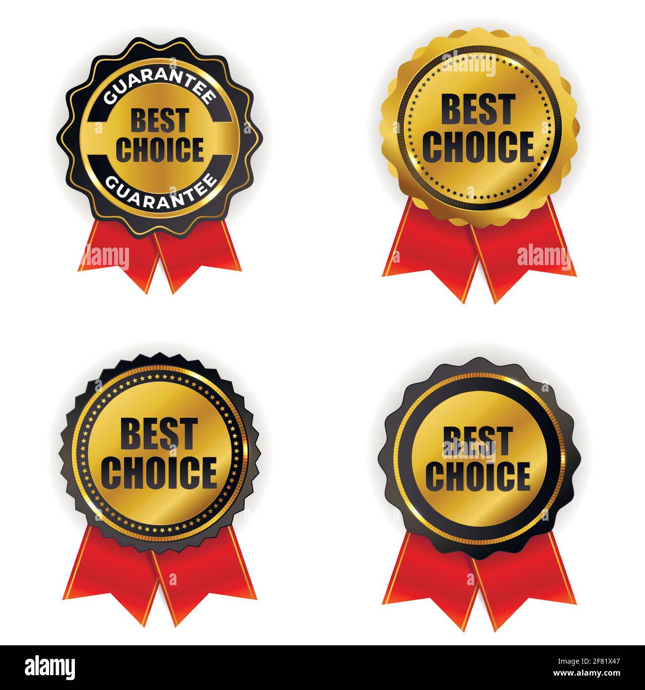 Best choice golden quality label sign. collection set Vector ...