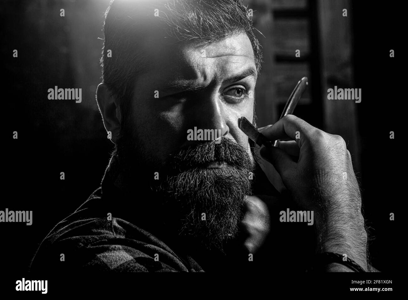Grooming barber shop concept Black and White Stock Photos & Images - Alamy