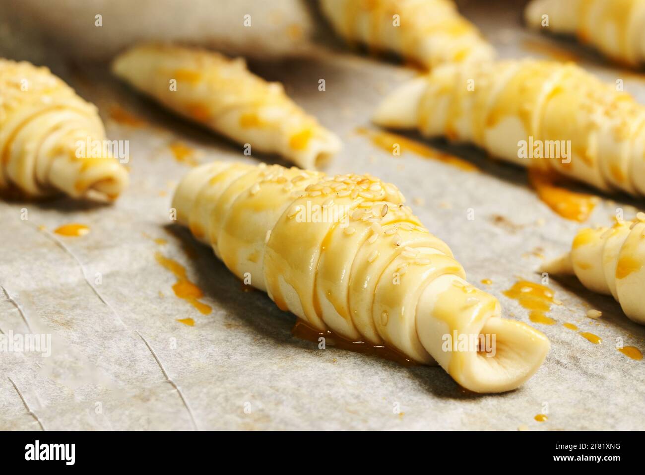 A closeup shot of raw homemade croissant rolls Stock Photo - Alamy