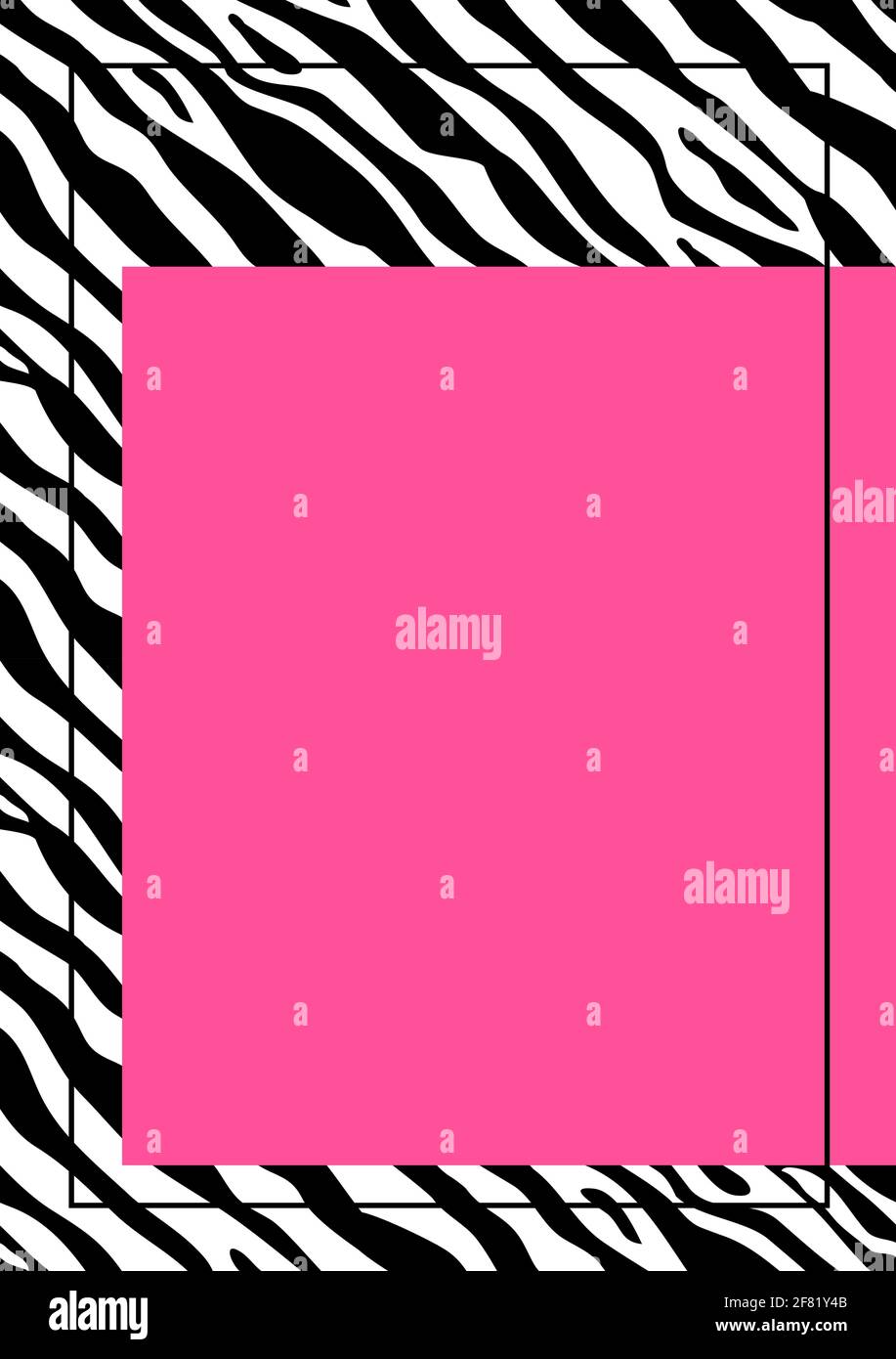 Pink Zebra Print Border Template