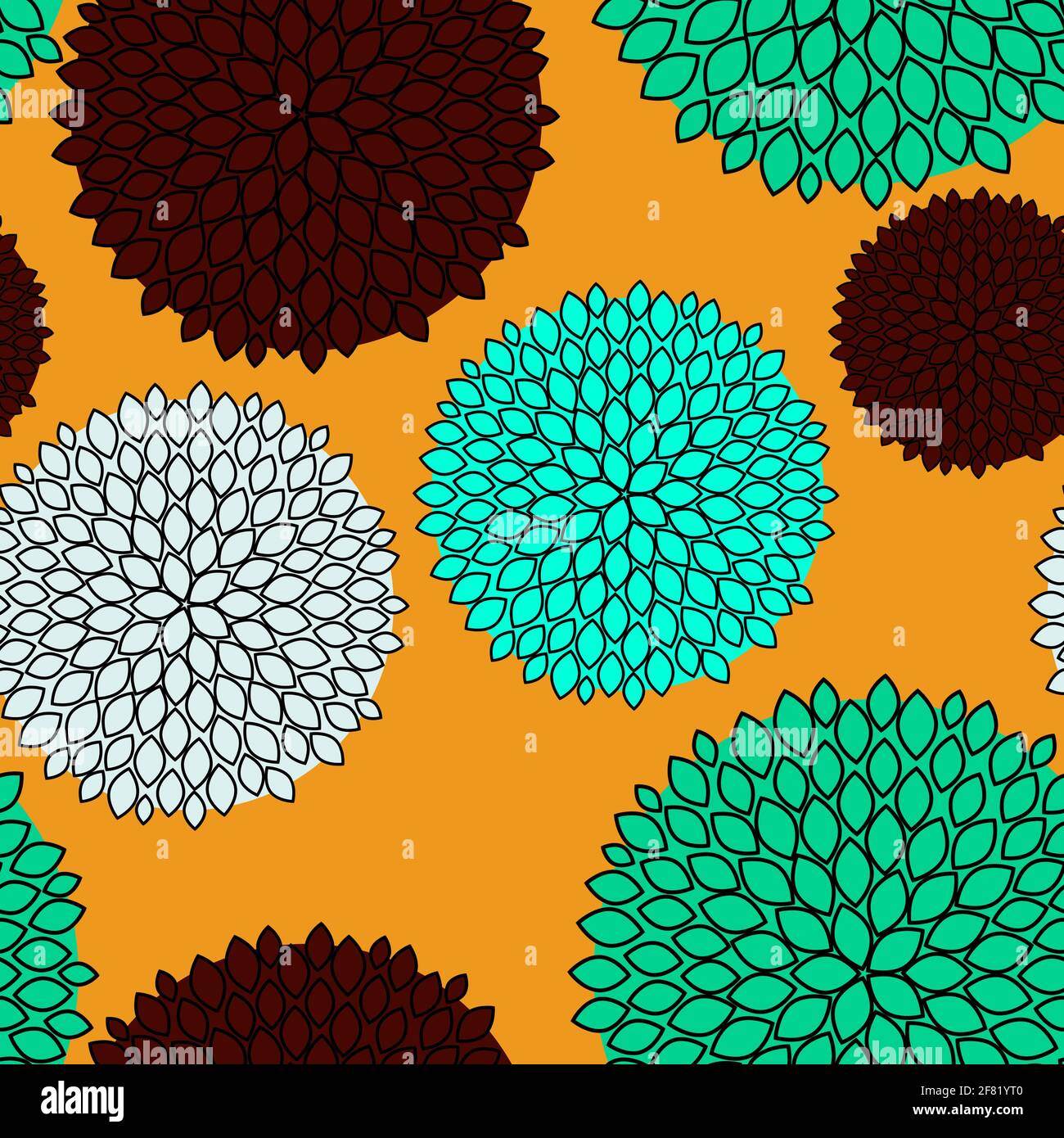 Simple colored Flower Icon, Seamless pattern. Vector Illustration ...