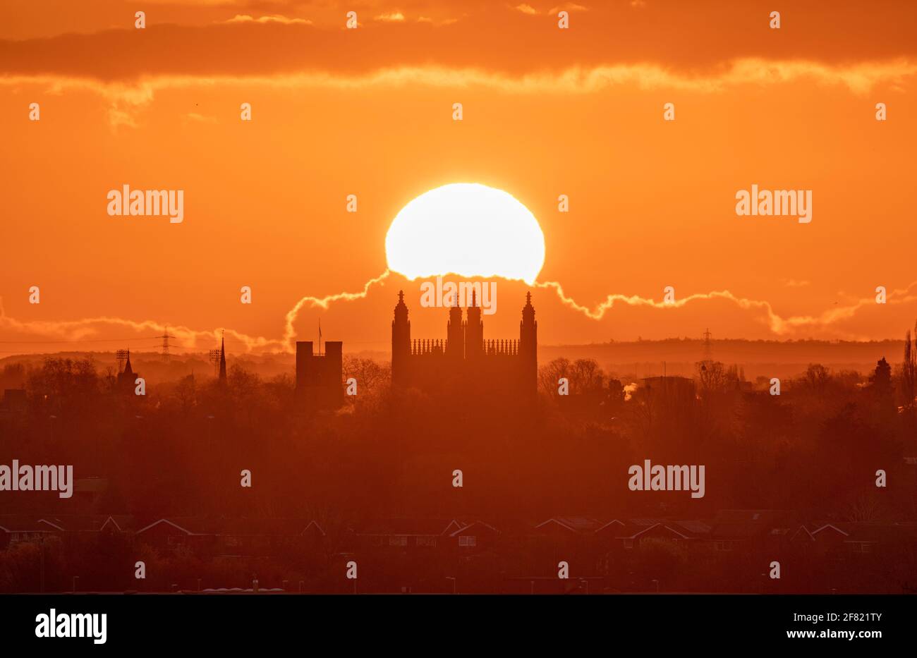 Spring sunrise over Cambridge, UK Stock Photo - Alamy