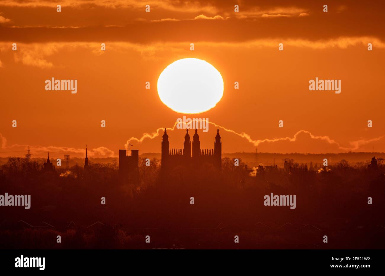 Spring sunrise over Cambridge, UK Stock Photo - Alamy