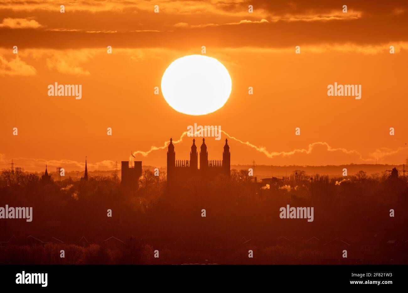 Spring sunrise over Cambridge, UK Stock Photo - Alamy