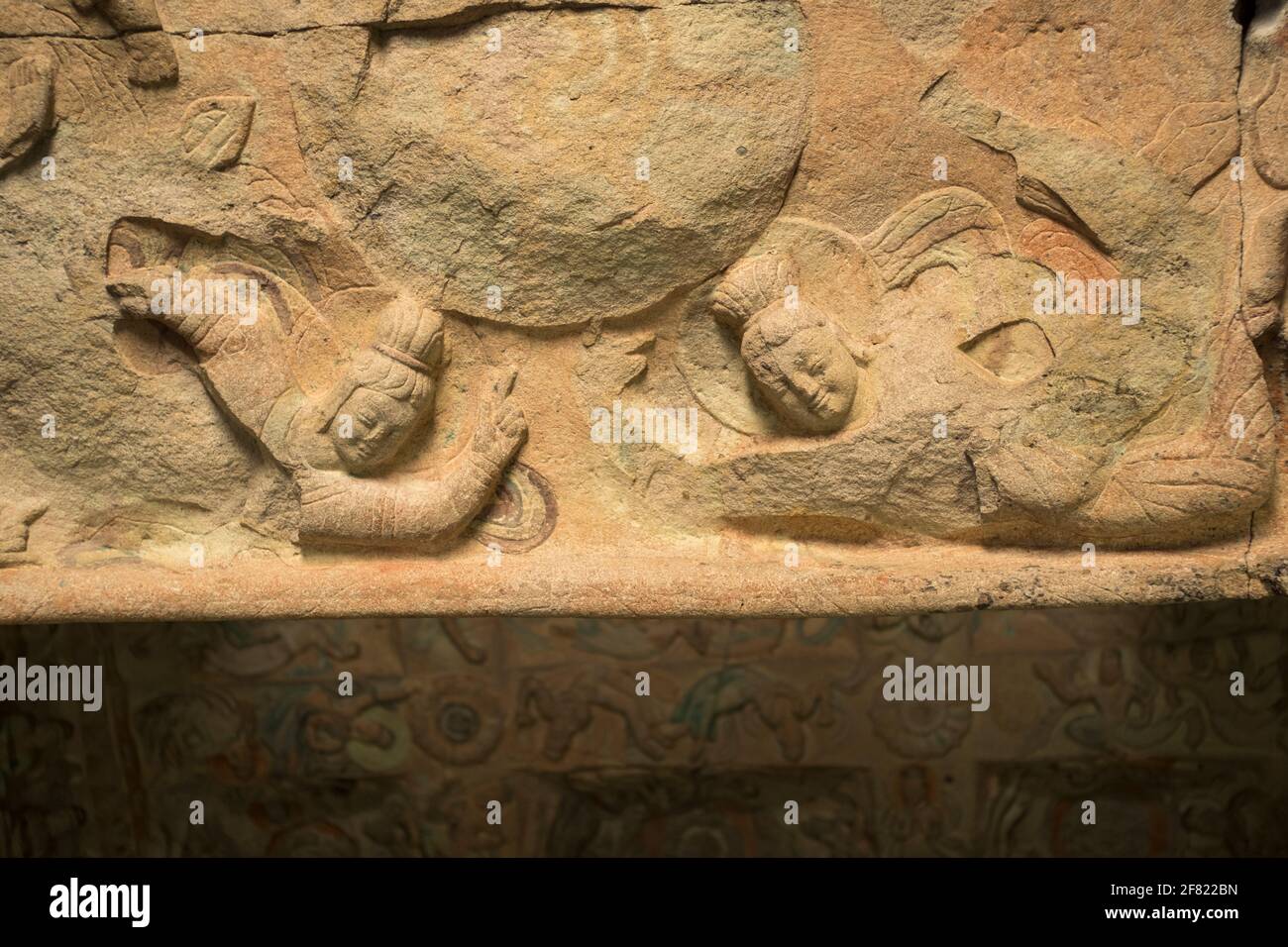 Flying Apsaras at Yungang Grottoes, early Buddhist cave temples, Unesco ...
