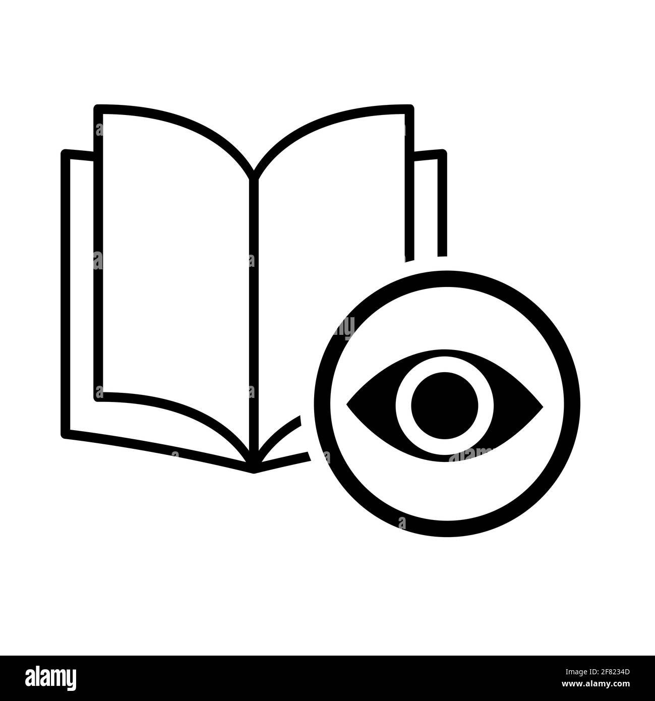 Book icon, view open education textbook, library vector illustration ...