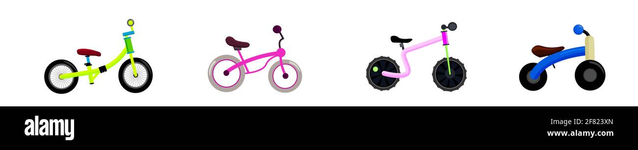 balance bike kids set vector flat style Stock Vector Image & Art - Alamy