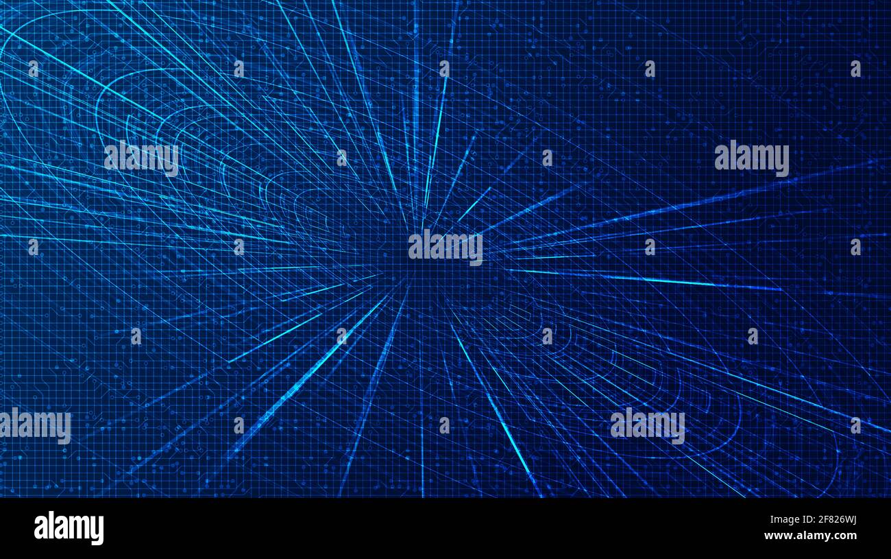 Futuristic Hyperspace speed motion on future Technology background,warp ...
